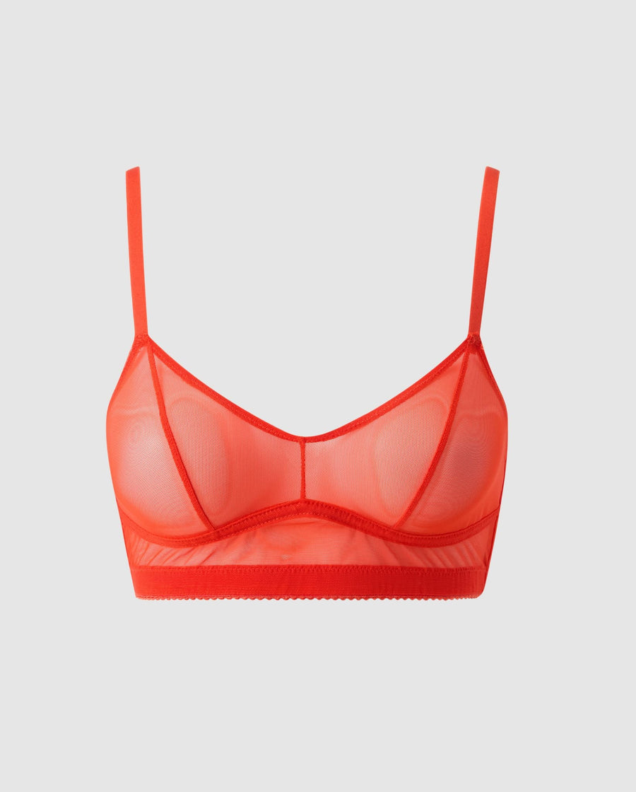 Mesh Balconette Fiery Red | Understatement