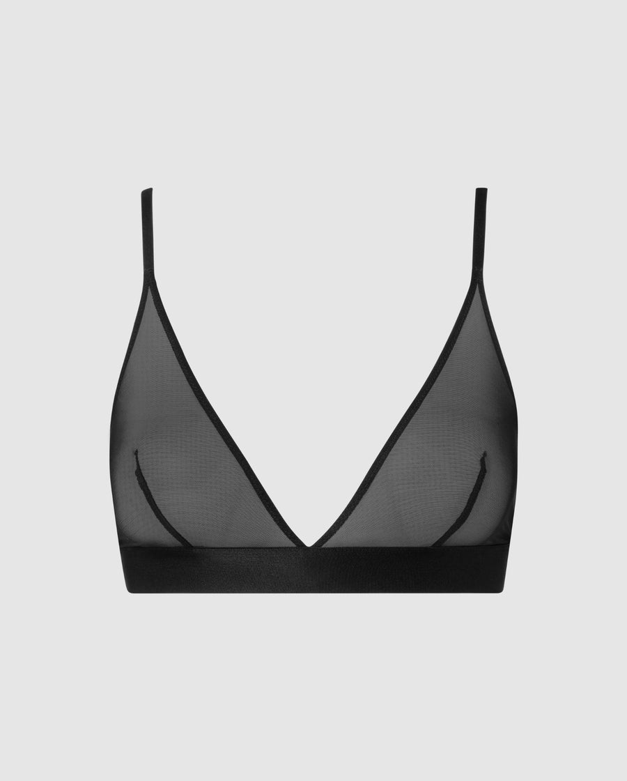 Mesh Triangle Bralette Black | Understatement