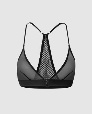 Mesh Back Satin Triangle Bralette • Understatement Underwear