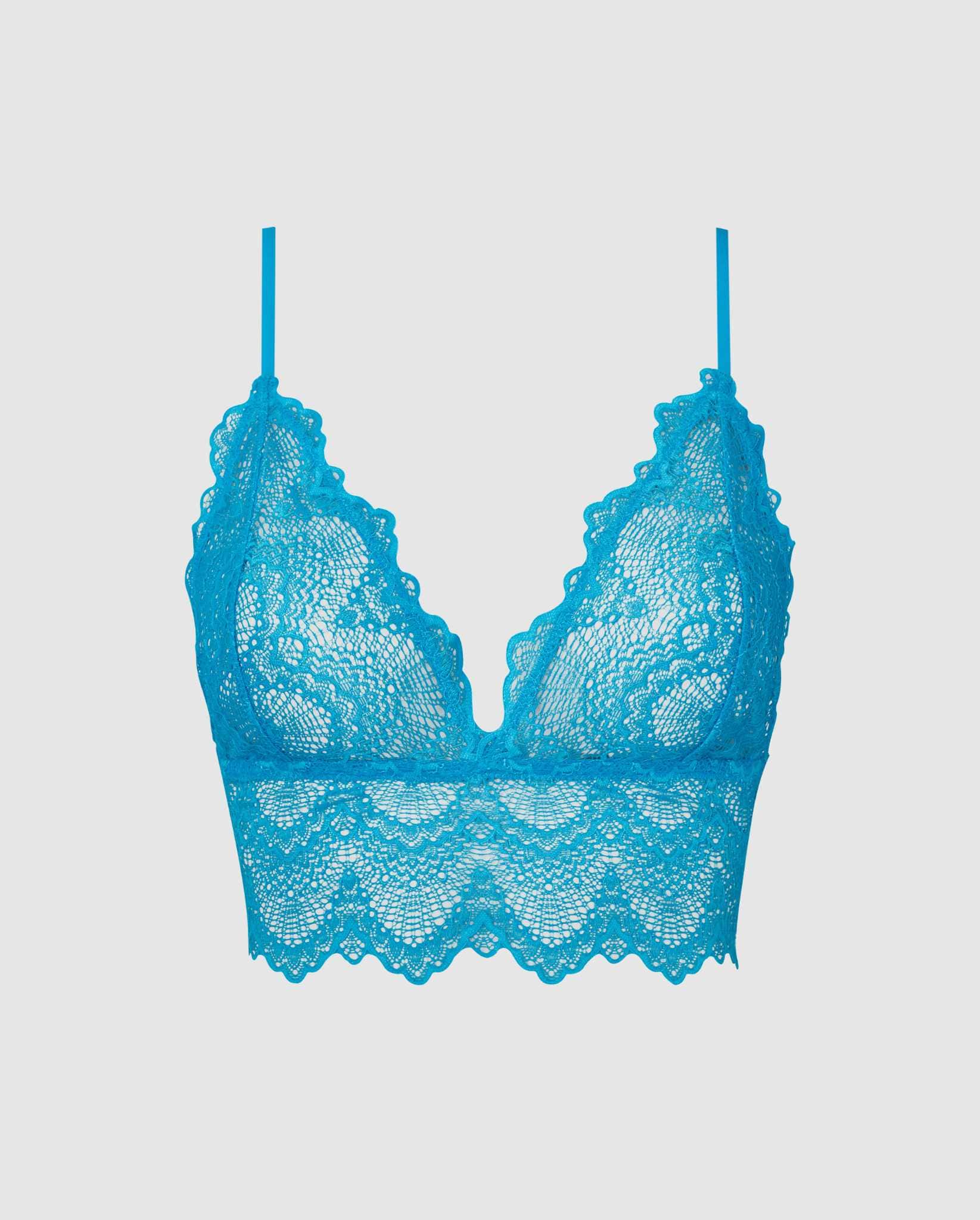 Lace Bralette Top Electric Blue | Understatement