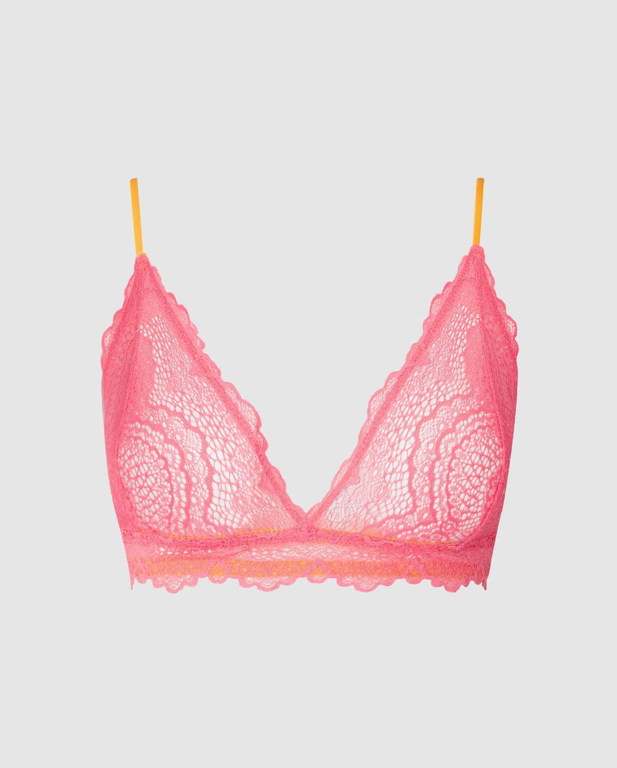 Lace Triangle Bralette Coral | Understatement