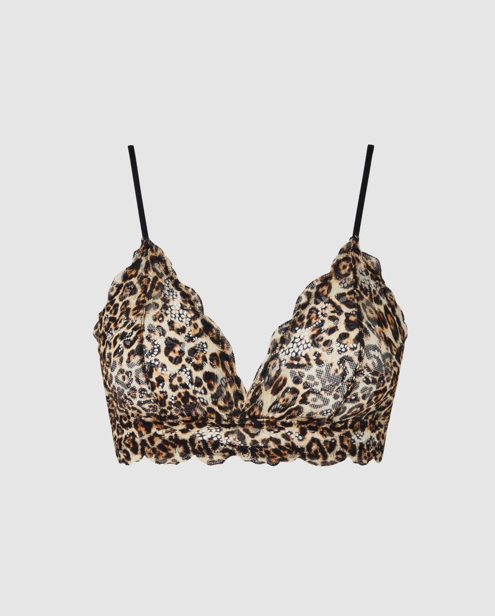 Lace Triangle Bralette Gold Leopard • Understatement Underwear